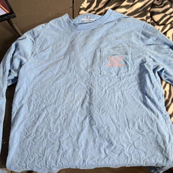 Vineyard Vines | Shirts | Vineyard Vines Blue Cotton Jersey Logo Pocket ...